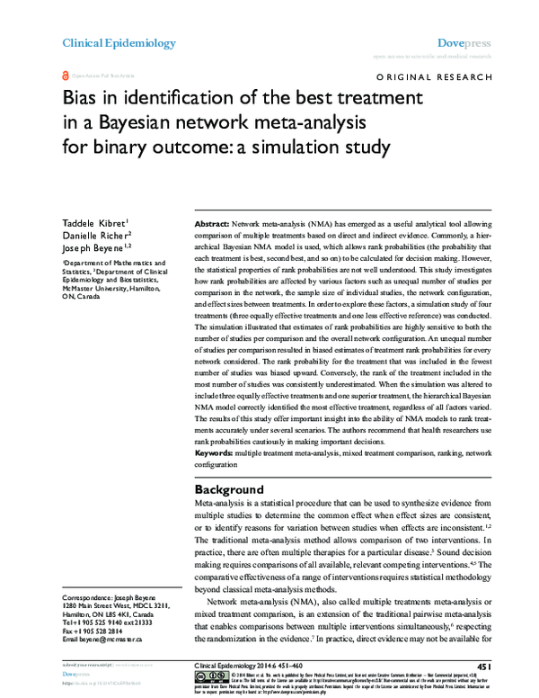 (PDF) Bias in identification of the best treatment in a Bayesian ...