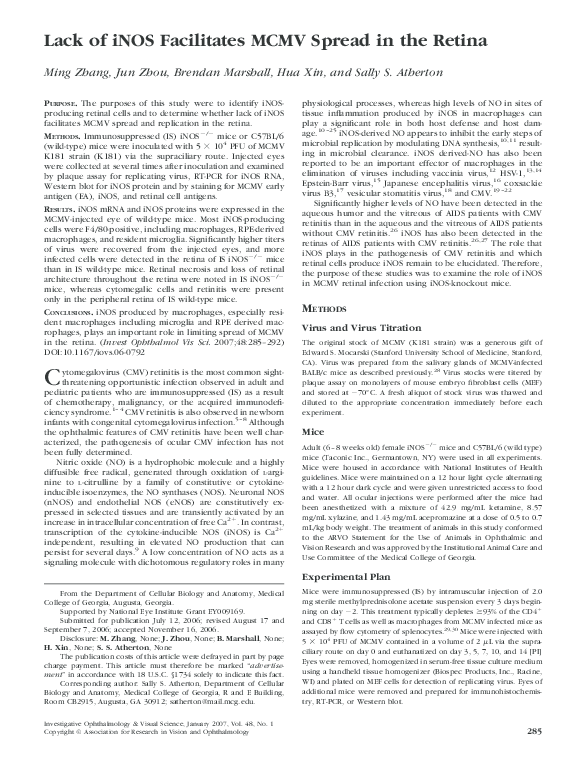 (PDF) Lack of iNOS facilitates MCMV spread in the retina