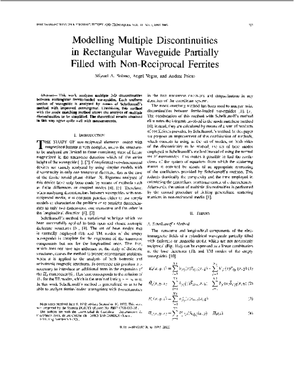 Pdf Modelling Multiple Discontinuities In Rectangular Waveguide Partially Filled With Non