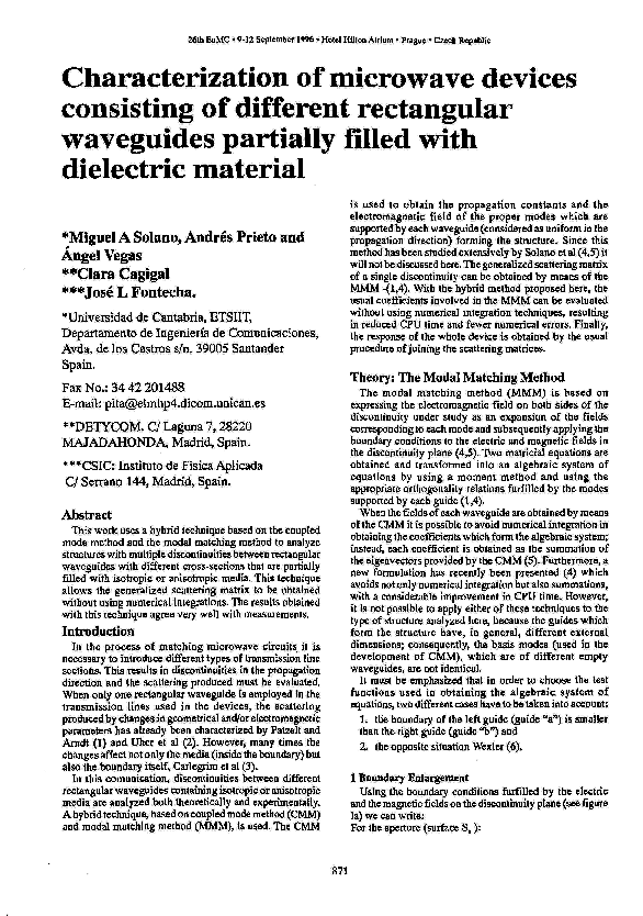 (PDF) Characterization of microwave devices consisting of different ...