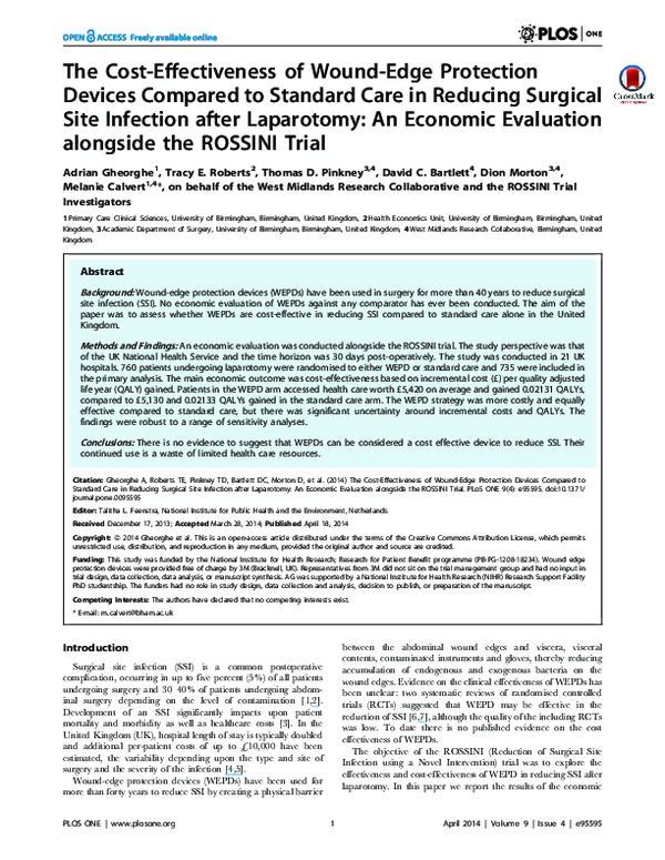 (PDF) The Cost-Effectiveness of Wound-Edge Protection Devices Compared ...