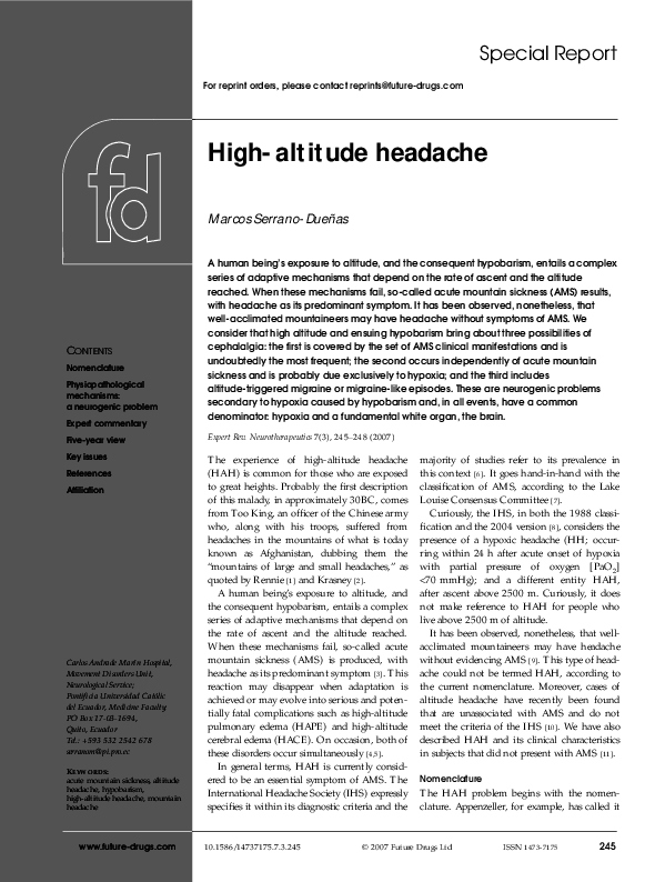 (PDF) High-altitude headache
