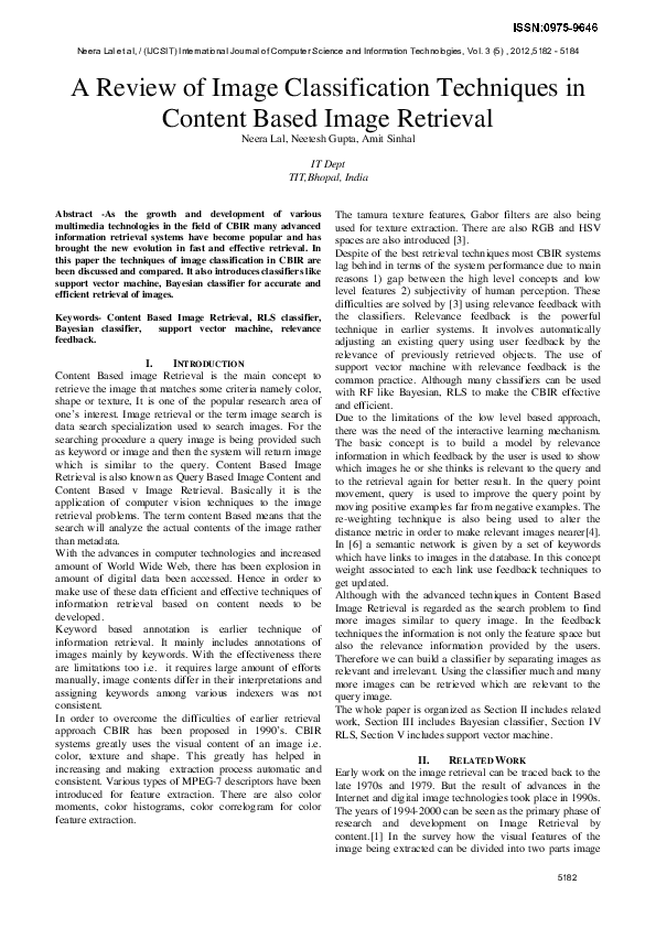 (PDF) A Review of Image Classification Techniques in Content Based Image Retrieval.pdf