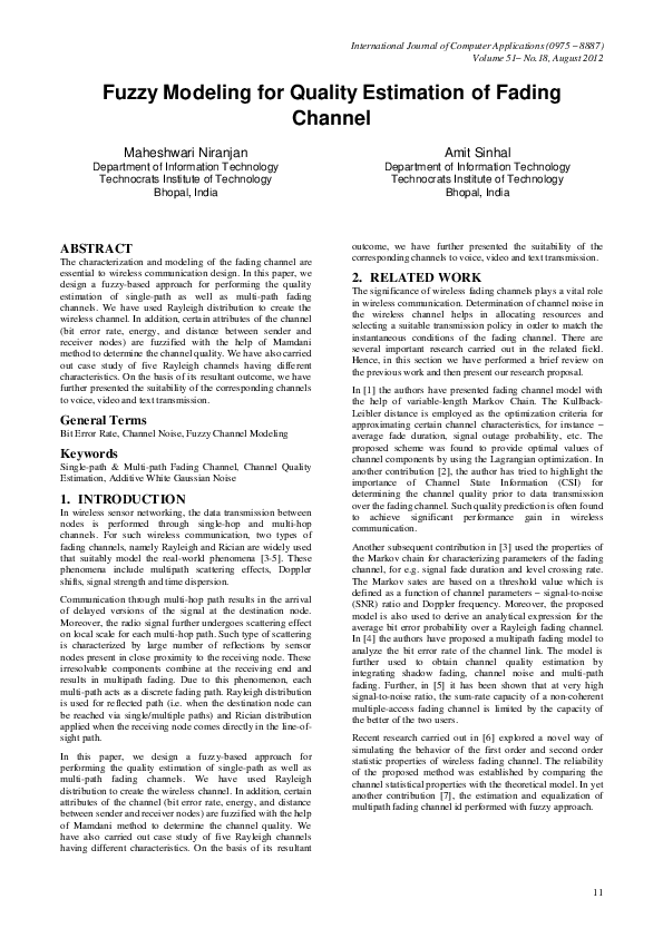 (PDF) Fuzzy Modeling for Quality Estimation of Fading Channel.pdf