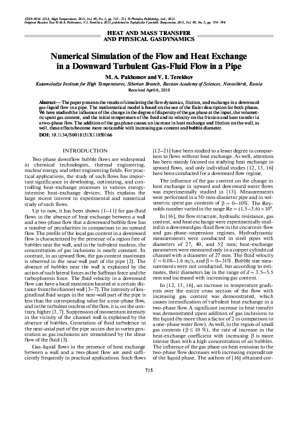 (PDF) Numerical simulation of the flow and heat transfer around a cylinder with a pulsating ...
