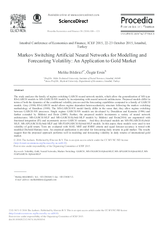 Pdf Markov Switching Artificial Neural Networks For Modelling And