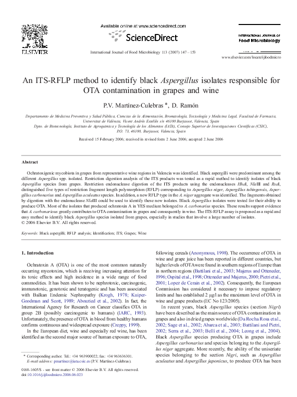 (PDF) An ITS-RFLP method to identify black Aspergillus isolates ...