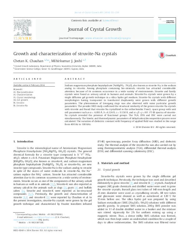 (PDF) In vitro crystallization, characterization and growth-inhibition ...