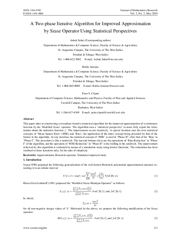 Pdf A Two Phase Iterative Algorithm For Improved Approximation By