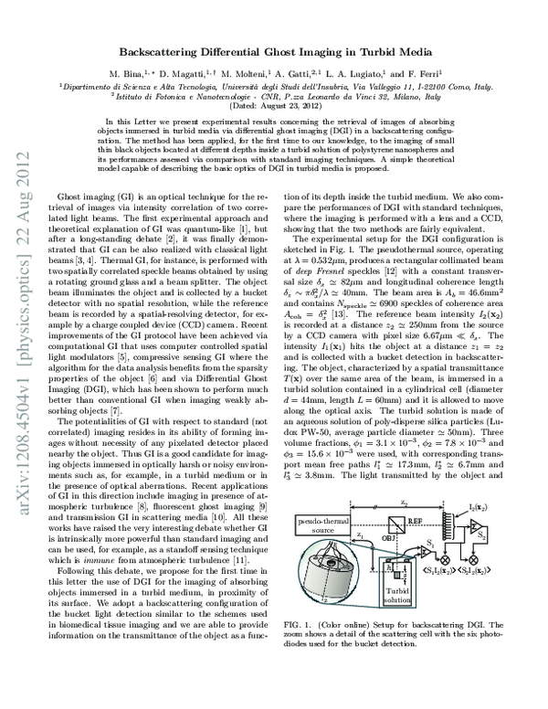 (PDF) Backscattering Differential Ghost Imaging in Turbid Media