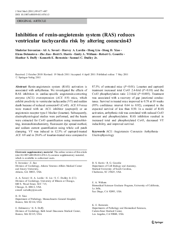 (PDF) Inhibition of renin-angiotensin system (RAS) reduces ventricular ...