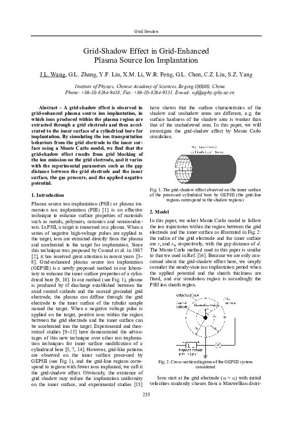 (PDF) Grid-shadow effect in grid-enhanced plasma source ion implantation