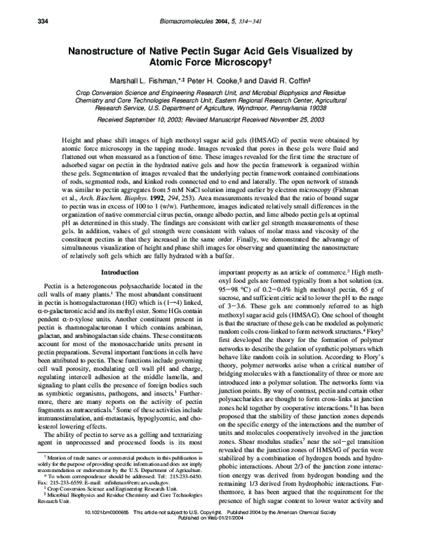 (PDF) Nanostructure of Native Pectin Sugar Acid Gels Visualized by ...