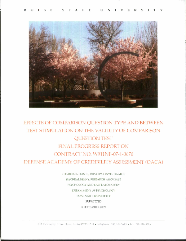 (PDF) The comparison question polygraph test: A contrast of methods and ...