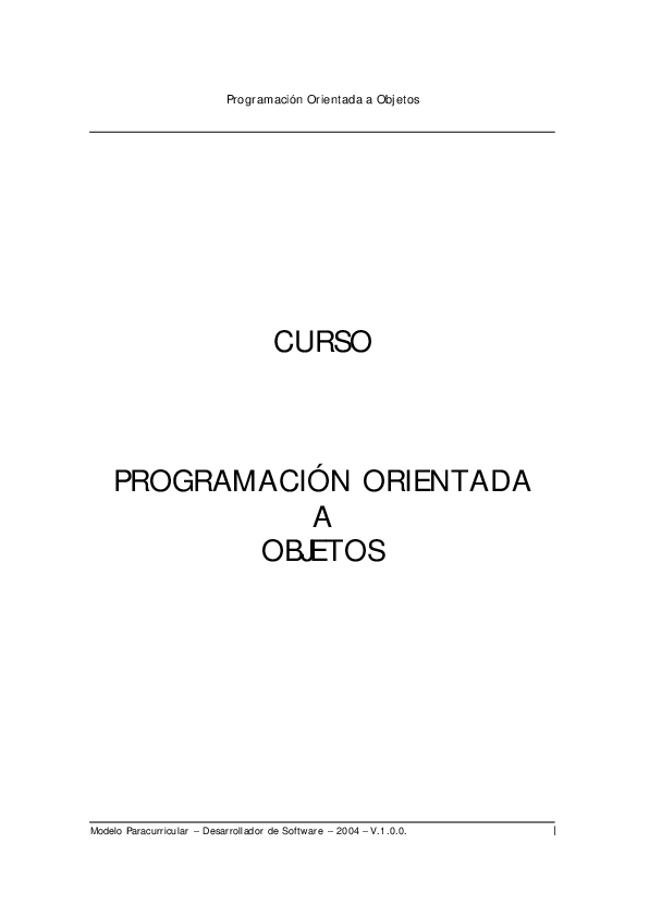 (PDF) Programación Orientada a Objetos