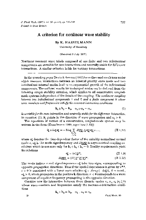 (PDF) A criterion for nonlinear wave stability