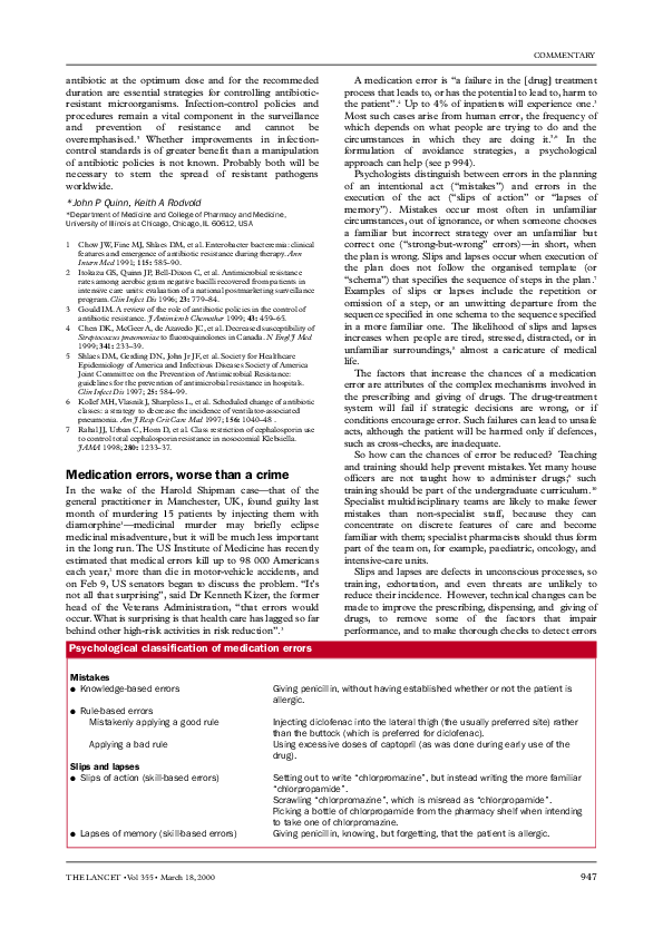 (PDF) Medication errors, worse than a crime | Jeffrey Aronson - Academia.edu