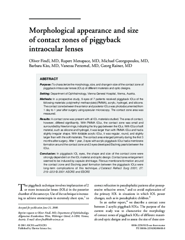 (PDF) Morphological appearance and size of contact zones of piggyback ...
