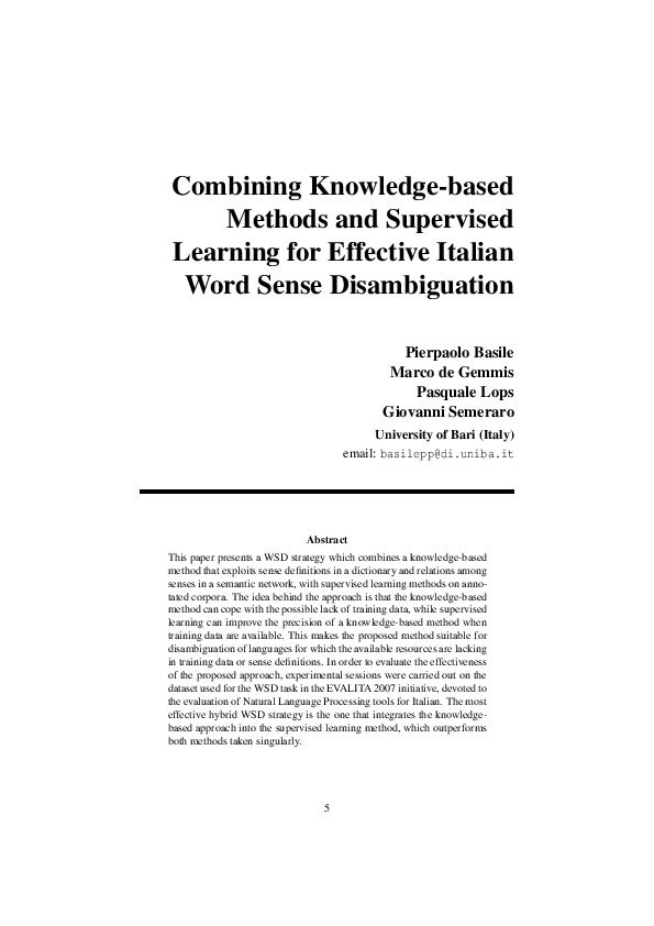 (PDF) Combining knowledge-based methods and supervised learning for ...