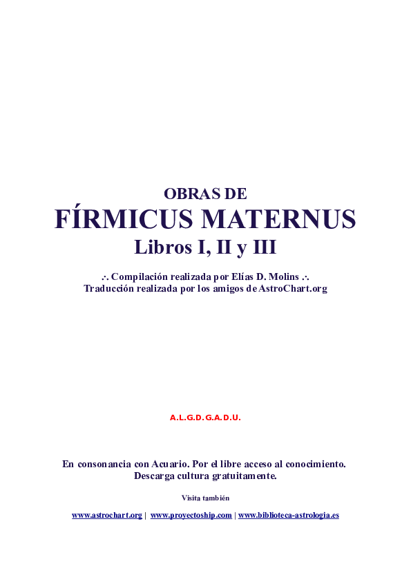 (PDF) FÍRMICUS MATERNUS Libros I, II y III