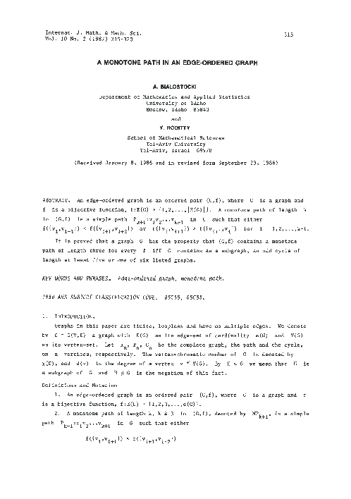 (PDF) A monotone path in an edge-ordered graph