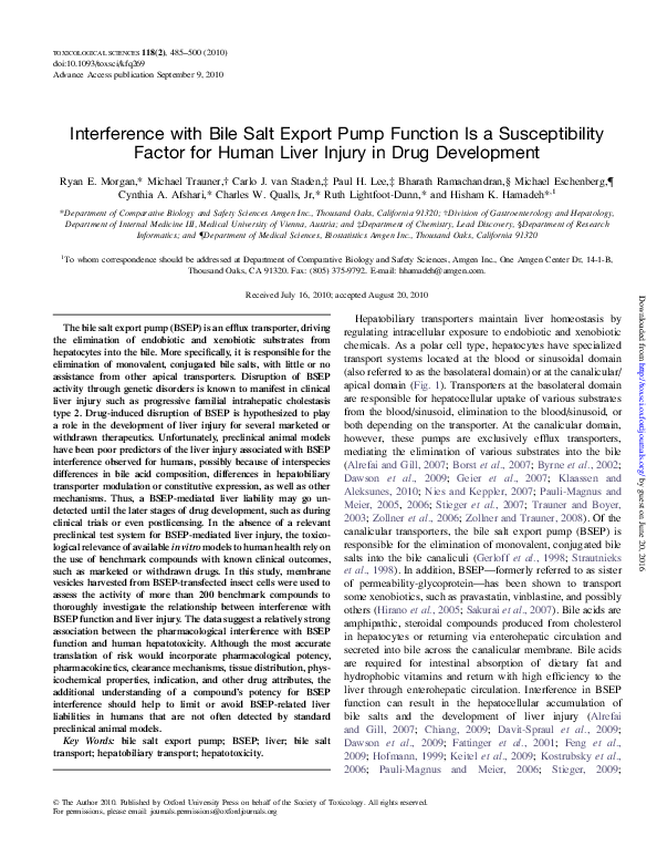 (PDF) Interference with bile salt export pump function is a ...
