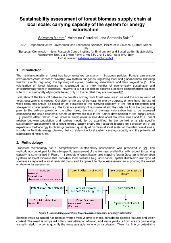 (PDF) Sustainability assessment of forest biomass supply chain at local ...