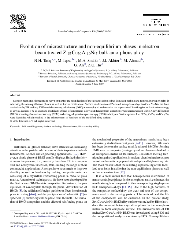 (PDF) Evolution of microstructure and non-equilibrium phases in ...