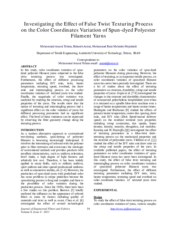 (PDF) Evaluation of false-twist textured yarns by image processing ...