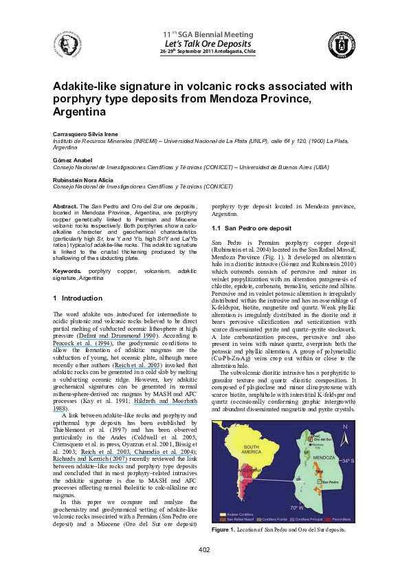 (PDF) Adakite-like signature in volcanic rocks associated with porphyry ...