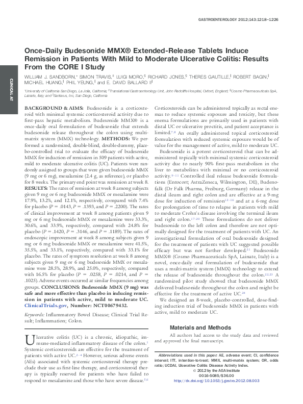 (PDF) Once-Daily Budesonide MMX® Extended-Release Tablets Induce ...