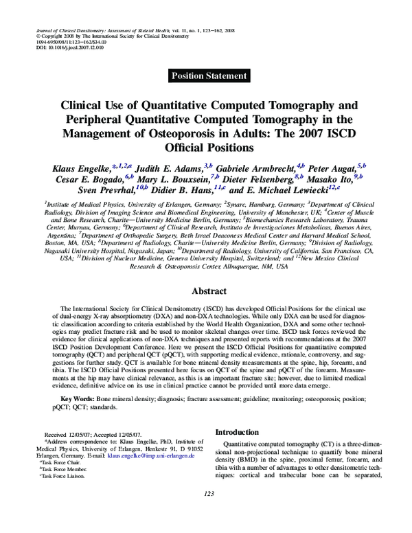 (PDF) Clinical Use of Quantitative Computed Tomography and Peripheral ...