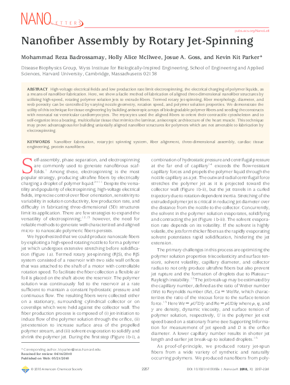 (PDF) Nanofiber Assembly by Rotary Jet-Spinning