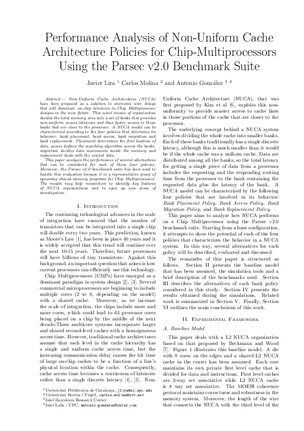 (PDF) Performance analysis of non-uniform cache architecture policies for chip-multiprocessors ...