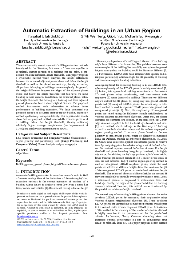 (PDF) Automatic Extraction of Buildings in an Urban Region