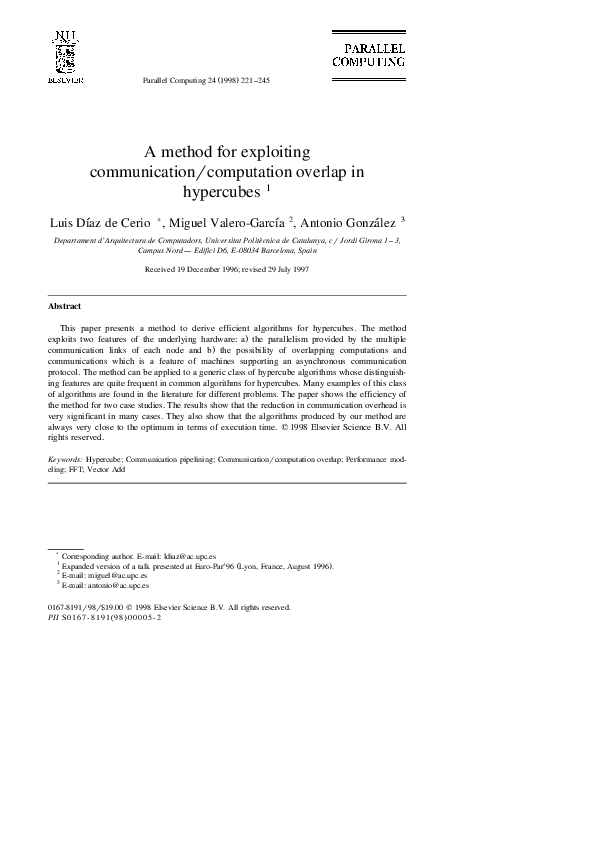 Pdf A Method For Exploiting Communicationcomputation Overlap In 7105