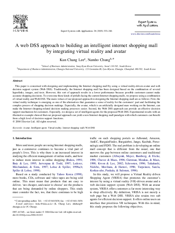 (PDF) A web DSS approach to building an intelligent internet shopping ...