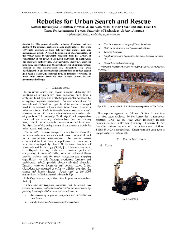(PDF) Robotics for Urban Search and Rescue