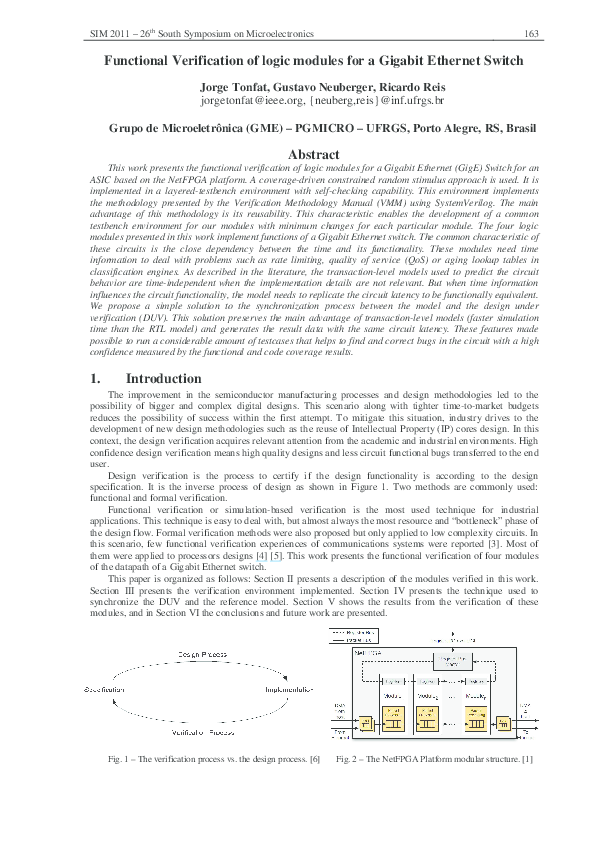 Pdf Functional Verification Of Logic Modules For A Gigabit Ethernet Switch