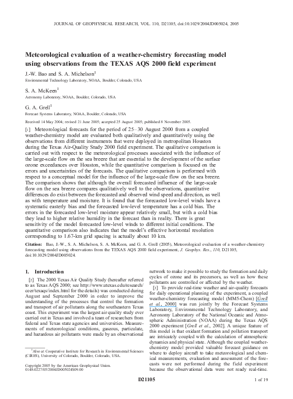 Pdf A Review Of Operational Regional Scale Chemical Weather Forecasting Models In Europe S