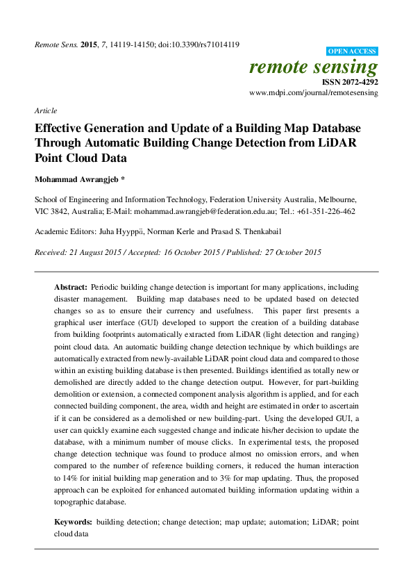 (PDF) Effective Generation and Update of a Building Map Database Through Automatic Building ...