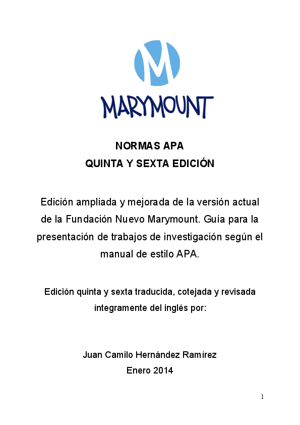 (PDF) NORMAS APA QUINTA Y SEXTA EDICIÓN