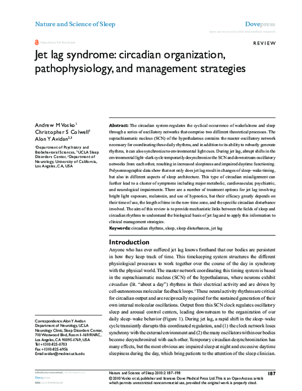 (PDF) Jet lag syndrome: circadian organization, pathophysiology, and ...