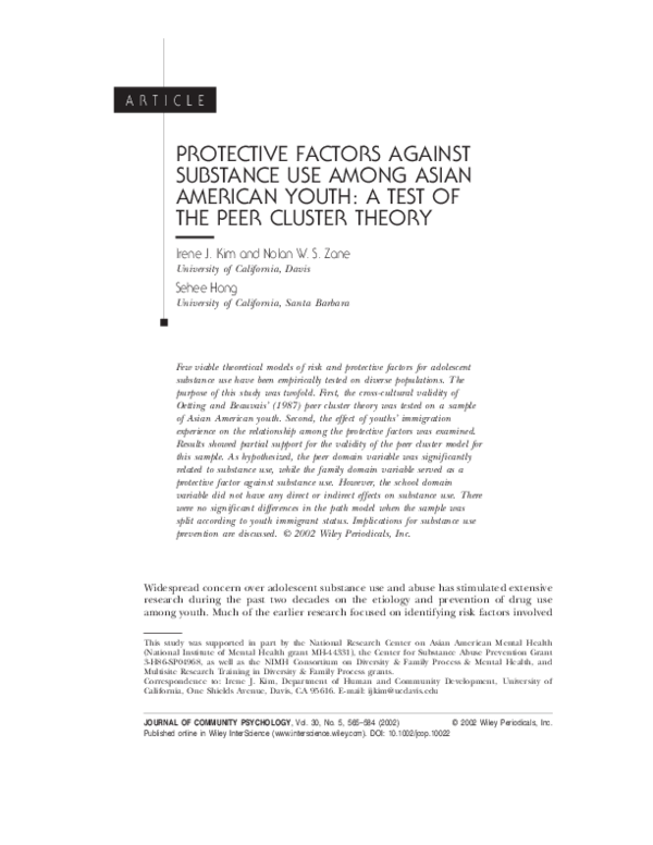 (PDF) Protective factors against substance use among Asian American ...