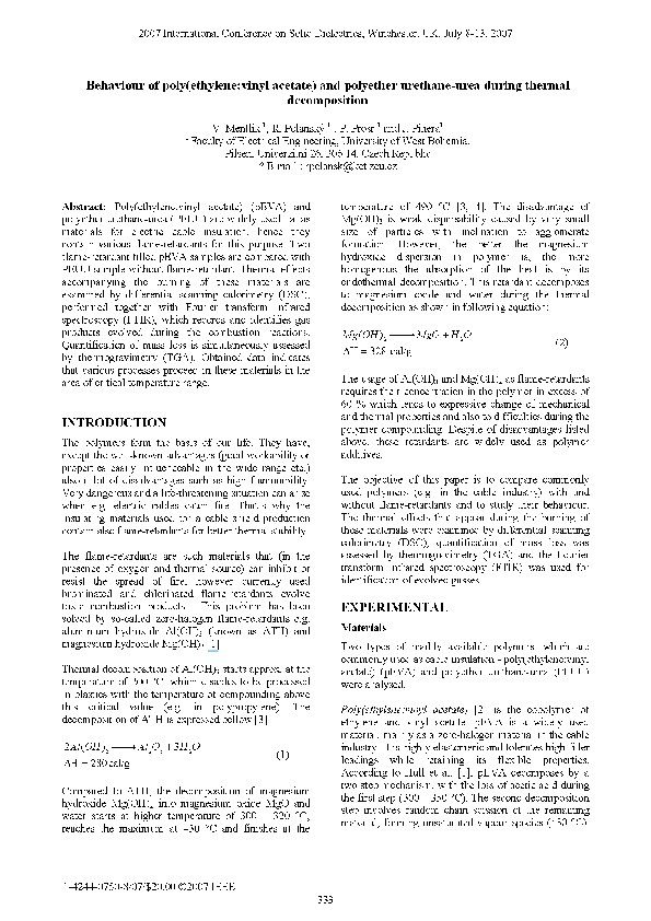 (PDF) Behaviour of poly(ethylene:vinyl acetate) and polyether urethane ...