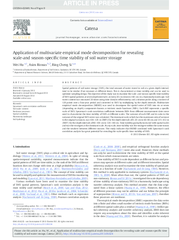 Pdf Application Of Multivariate Empirical Mode Decomposition And Sample Entropy In Eeg Signals