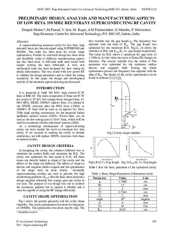 (PDF) PRELIMINARY DESIGN, ANALYSIS AND MANUFACTURING ASPECTS OF LOW ...