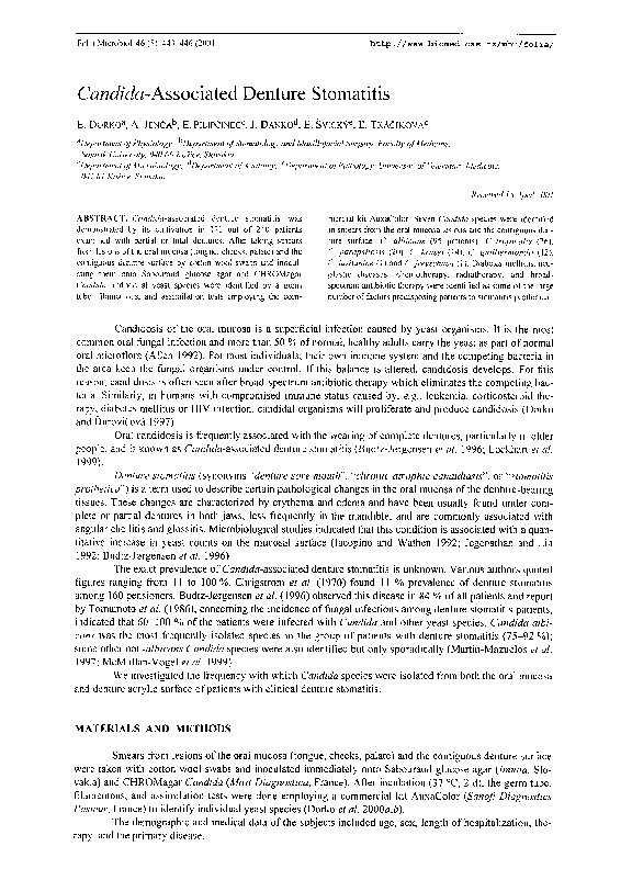 (PDF) Candida-associated denture stomatitis