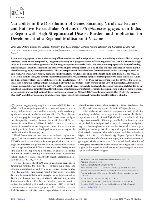 (PDF) Variability in the distribution of genes encoding virulence factors and putative ...