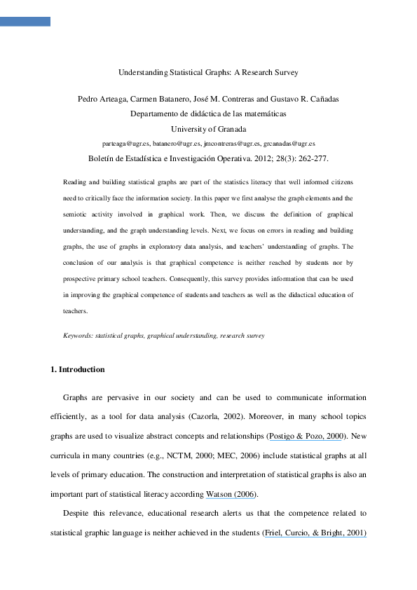 (PDF) Understanding Statistical Graphs: A Research Survey